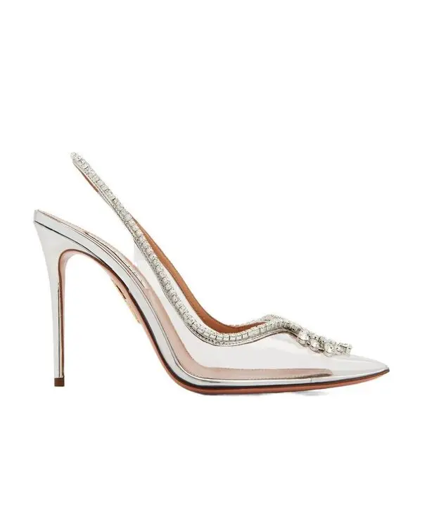 AQUAZZURA Seduction Crystal 105mm Pumps - White