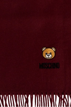 Moschino Teddy Logo Fringed Scarf