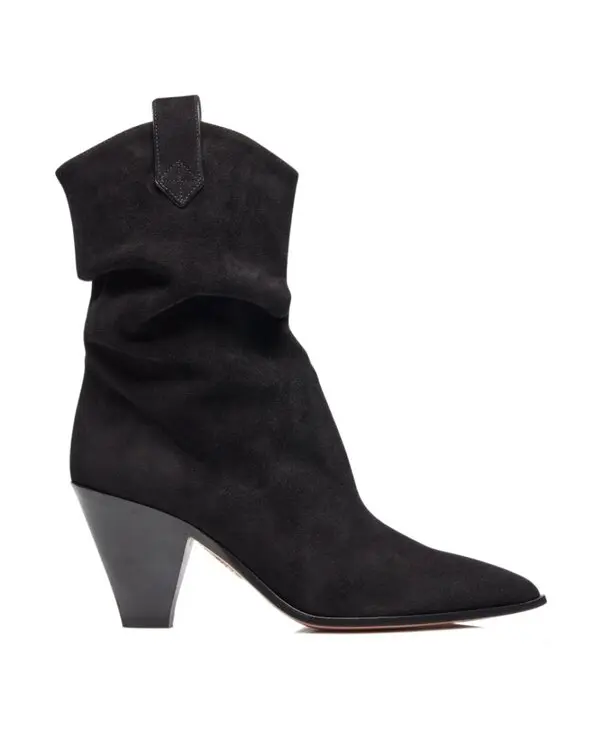 AQUAZZURA Suede Cowboy Boots - Black
