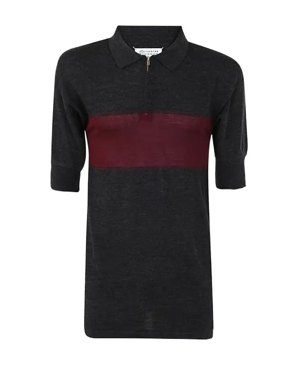 MAISON MARGIELA Two-toned Knitted Polo Shirt