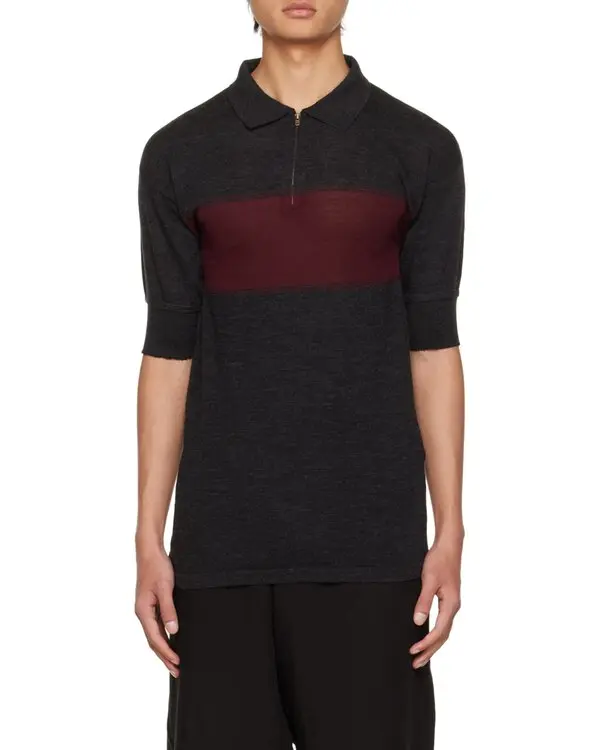 MAISON MARGIELA Two-toned Knitted Polo Shirt