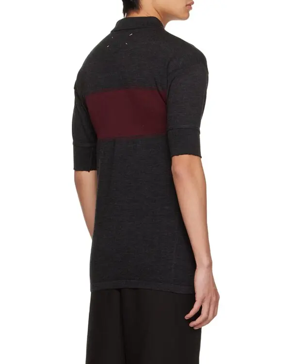 MAISON MARGIELA Two-toned Knitted Polo Shirt
