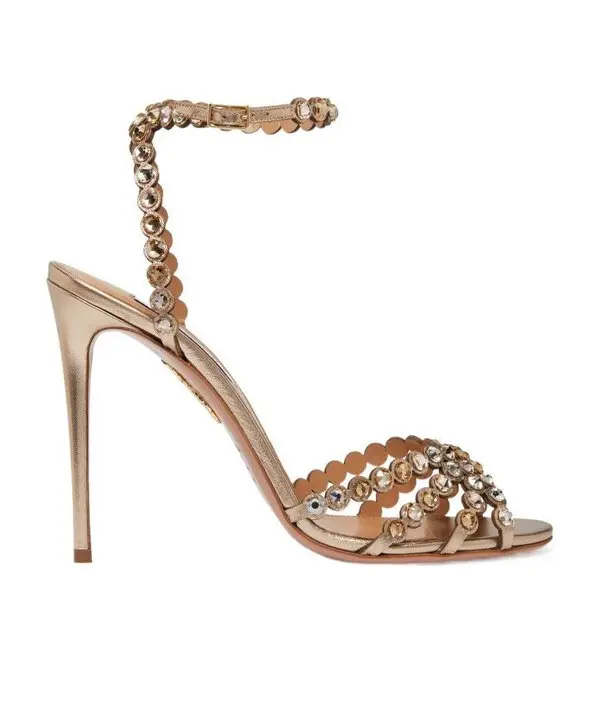 AQUAZZURA Logo High-heeled Sandals - Nude