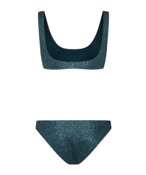 Oseree Metallic Wide-strap Bikini Two-piece Set