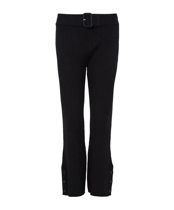 COURREGES Capri Rib Knit Pants - Black