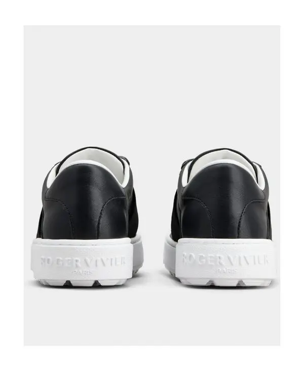 ROGER VIVIER Very Vivier Strass Buckle Sneakers In Leather