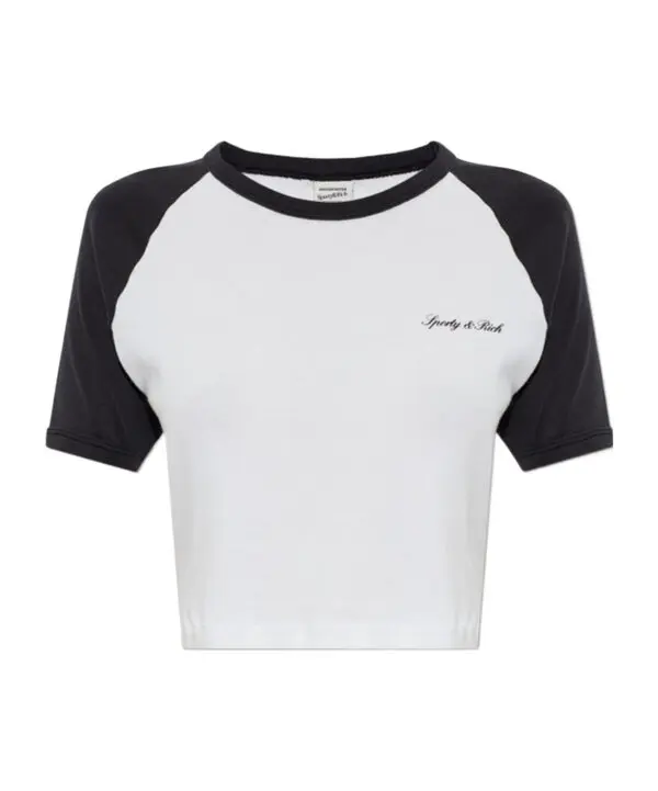 SPORTY  RICH Sporty & Rich Cropped T-shirt