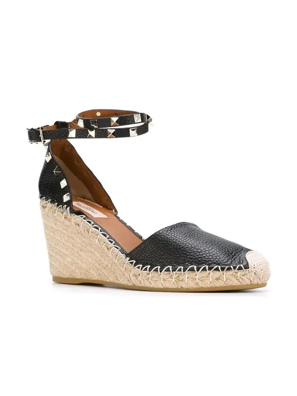 Valentino Garavani Rockstud 85mm Wedge Espadrilles