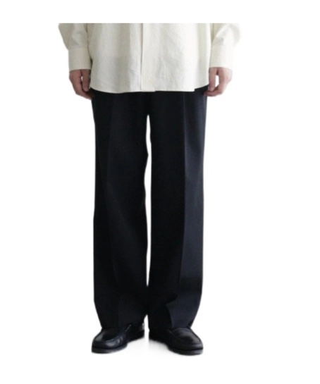 Auralee Two-tack Pleated Trousers - Black
