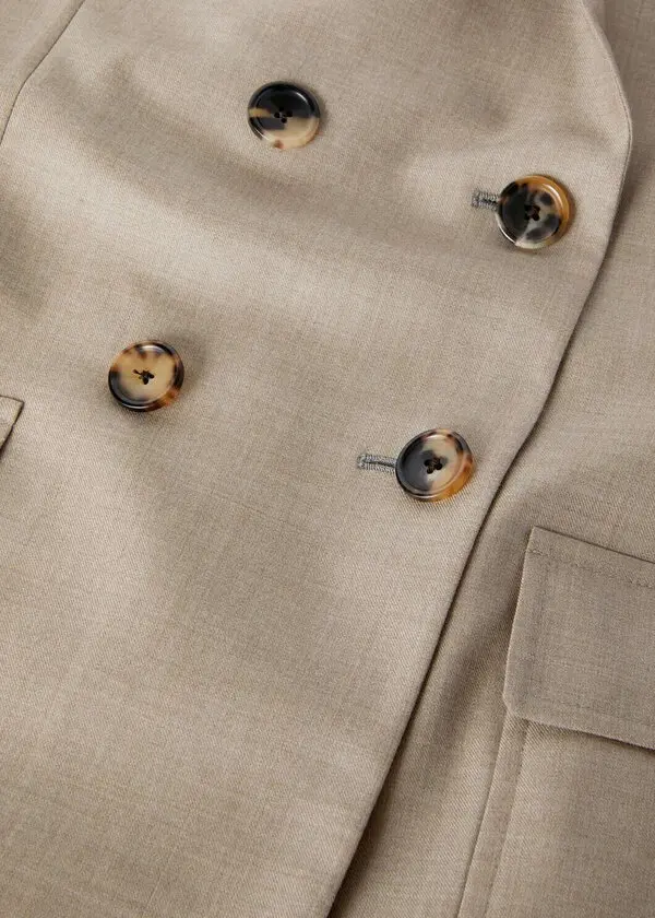 Loro Piana Ananda Freshly Cut Wool Long-sleeved Suit Coat