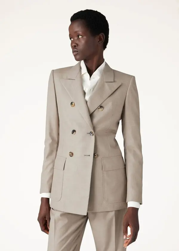Loro Piana Ananda Freshly Cut Wool Long-sleeved Suit Coat