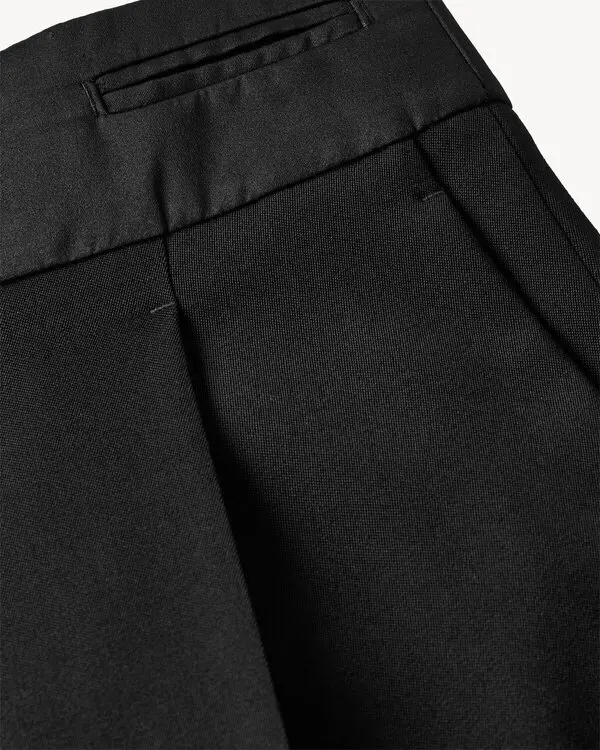 Saint Laurent Wide-leg Tuxedo Pants In Grain De Poudre