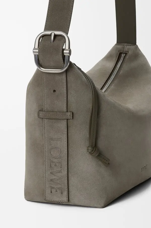 Loewe Medium Loop Hobo In Suede Calfskin
