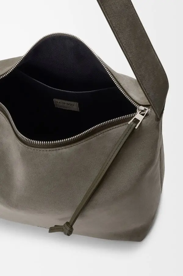 Loewe Medium Loop Hobo In Suede Calfskin