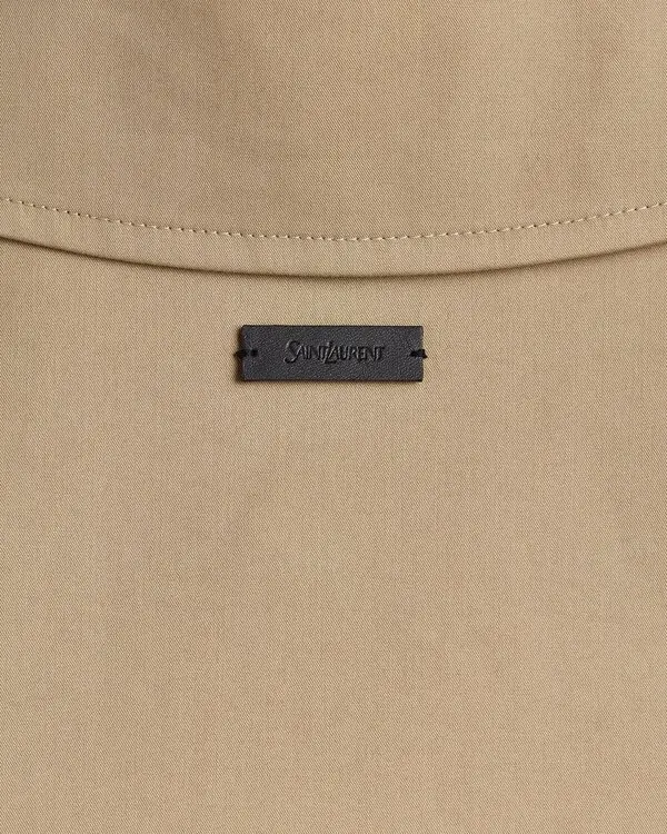 Saint Laurent Trench Coat In Bonded Cotton