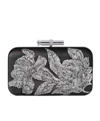 Givenchy Pout Evening Clutch With Sequins Floral Embroideries - Gray
