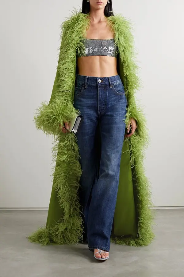 Valentino Garavani Feather-trimmed Coat