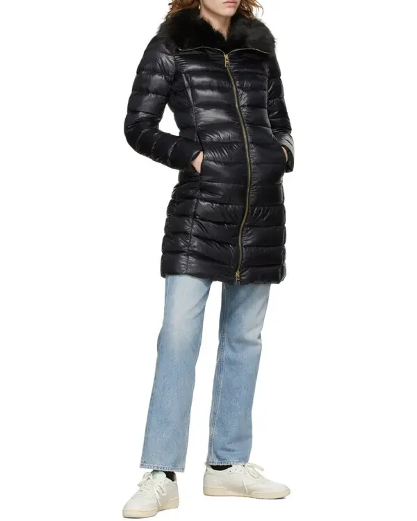 Herno Mid-length Quilted Down Puffer Coat With Fur Trim