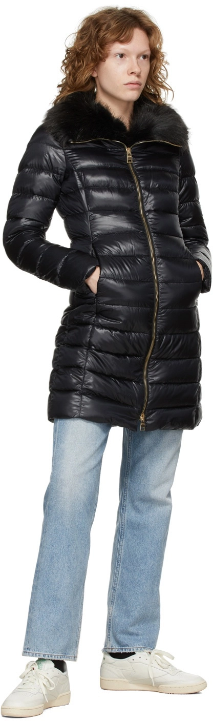 Herno Mid-length Quilted Down Puffer Coat With Fur Trim