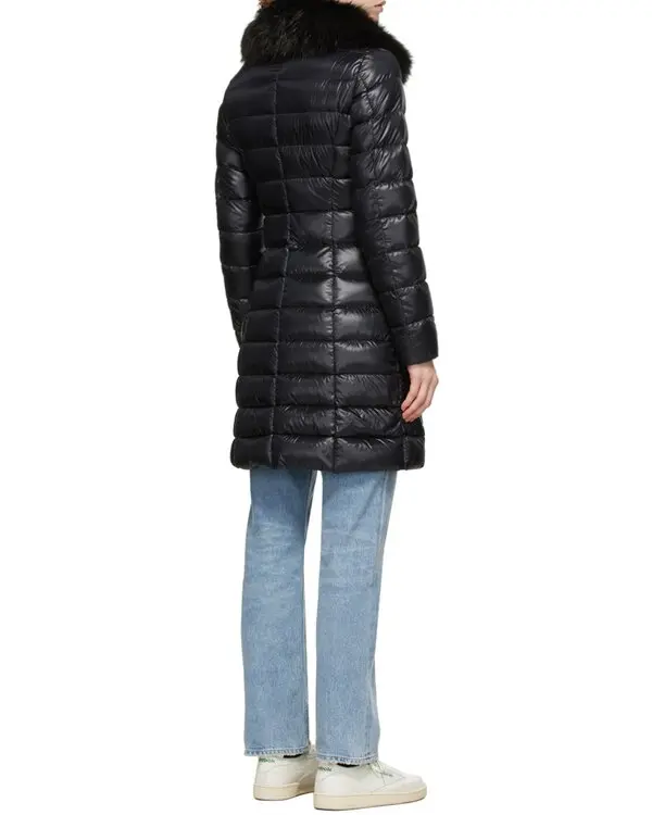 Herno Mid-length Quilted Down Puffer Coat With Fur Trim