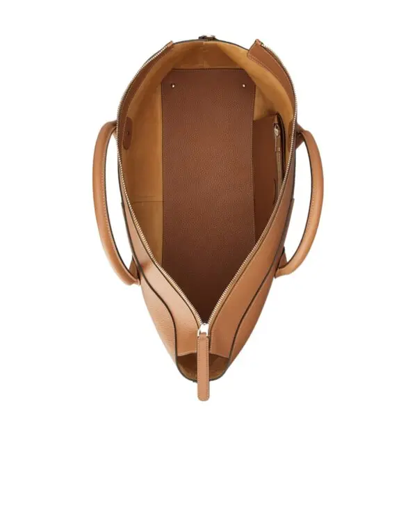 TOD'S Grained Leather Zip-up Tote Bag