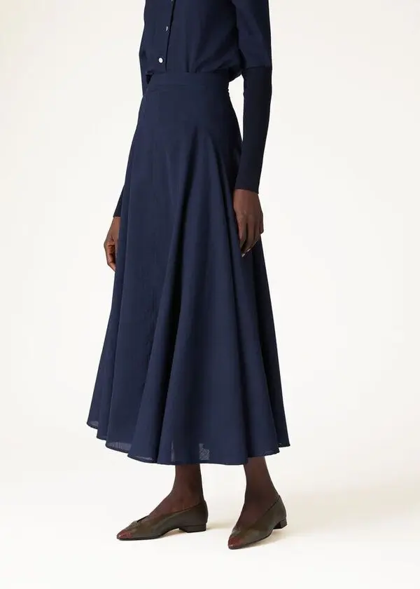 Loro Piana Flavia Wool Skirt With Ruffled Details