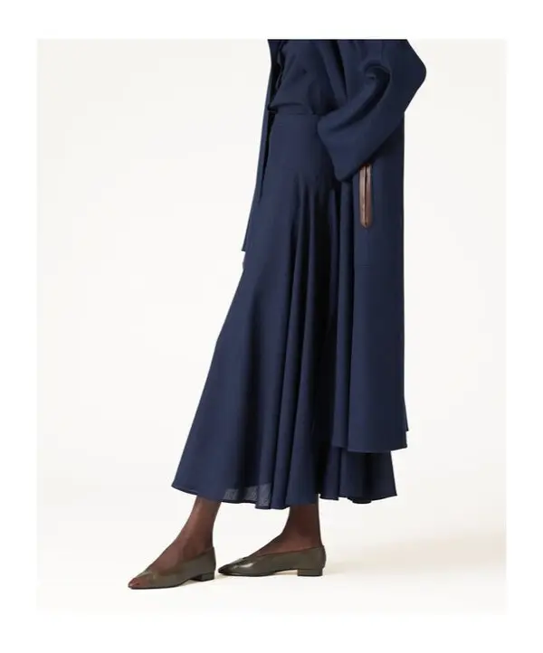 Loro Piana Flavia Wool Skirt With Ruffled Details