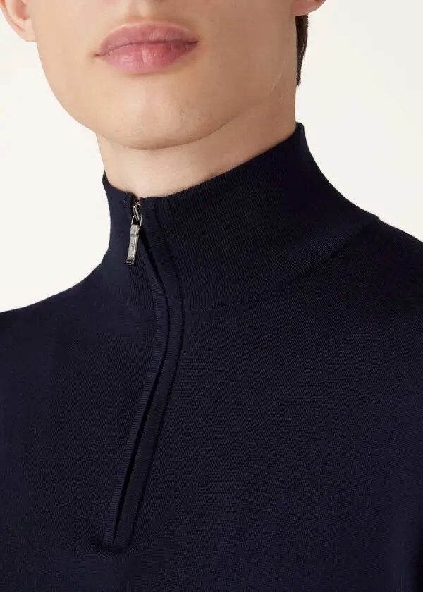 Loro Piana Freshly Cut Wool Semi-zipper Sweater