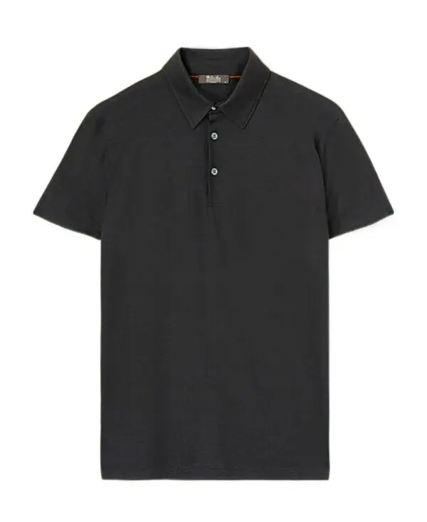 Loro Piana Logo Short-sleeved Polo Shirt - Black