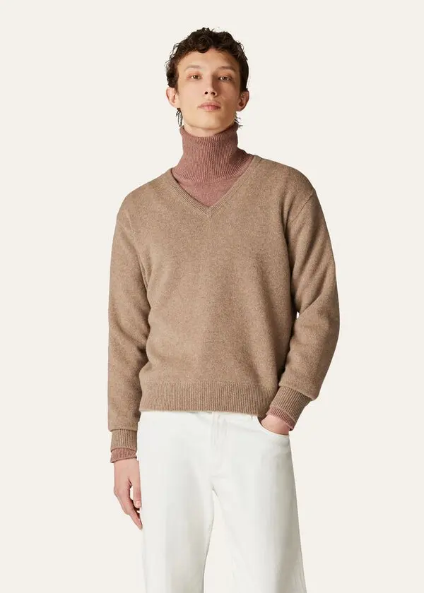 Loro Piana V-neck Cashmere Long-sleeved Sweater