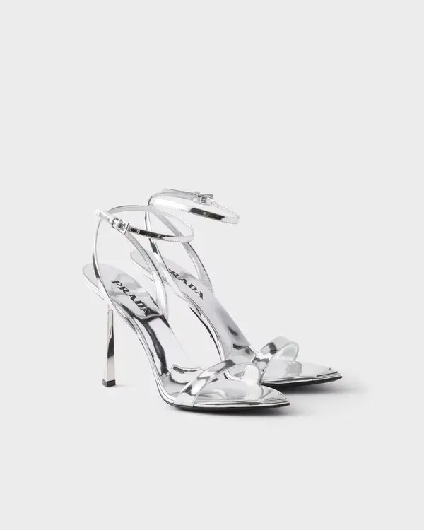 Prada Metallic Leather High-heeled Sandals