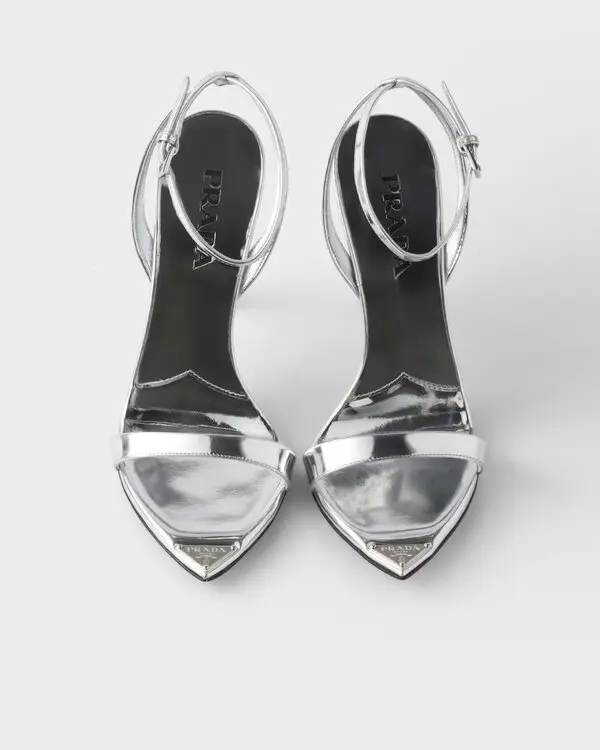 Prada Metallic Leather High-heeled Sandals