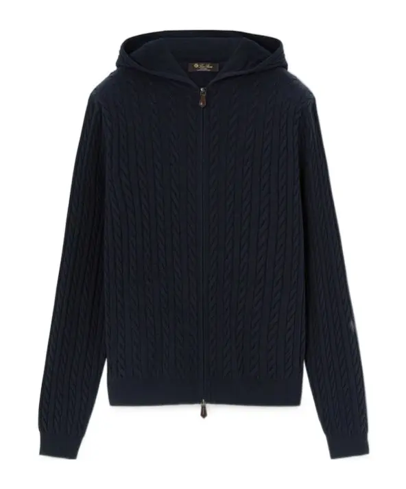 Loro Piana Treccia Bomber Jacket - Navy Blue