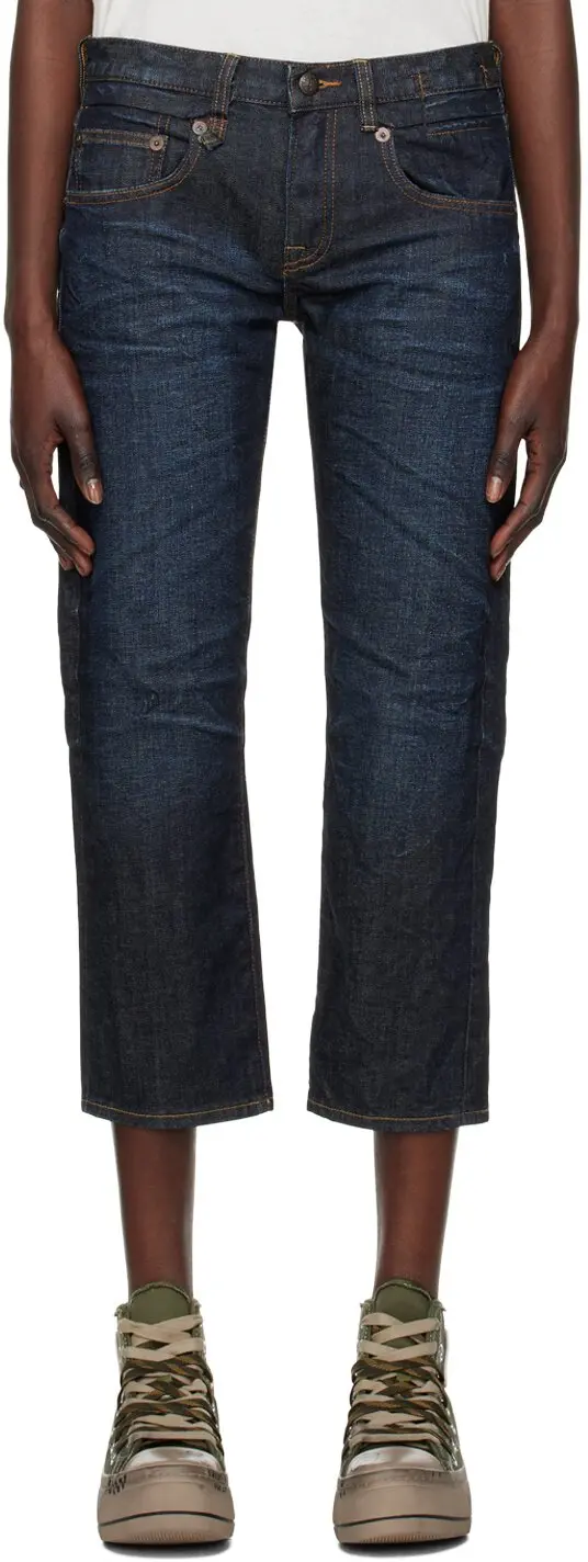 R13 Cropped Straight Jeans - Black