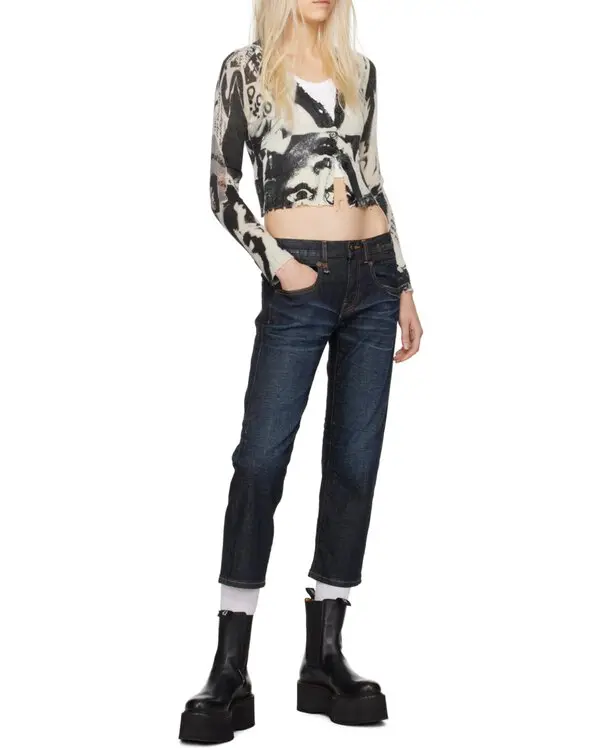 R13 Cropped Straight Jeans