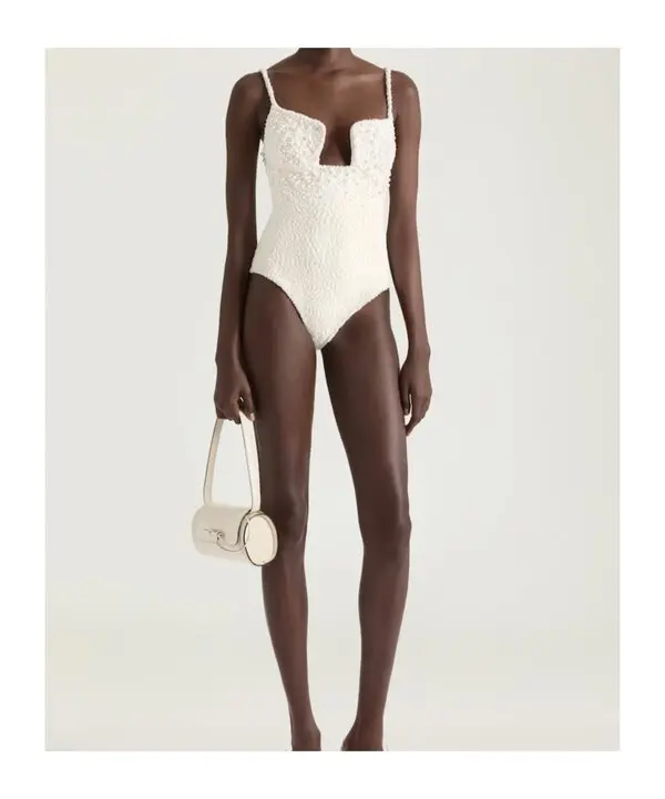 Givenchy Cutaway Bodysuit In Knit With Embroidered Pearls