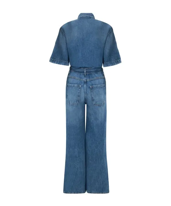 ICON DENIM LOS ANGELES Belted Wide-leg Jumpsuit