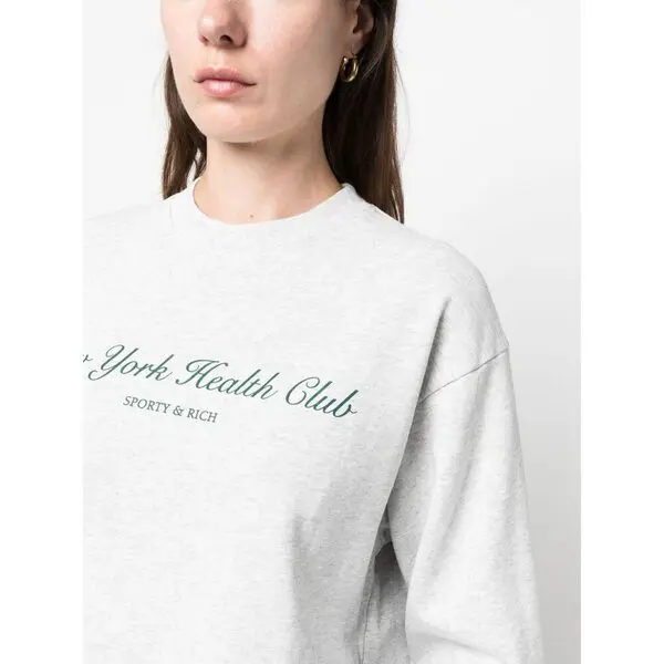 SPORTY  RICH Sporty & Rich Logo Print Sweatshirt