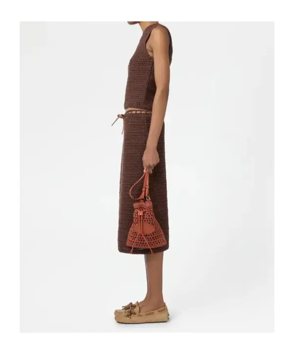 TOD'S Bucket Bag In Raffia And Leather Mini