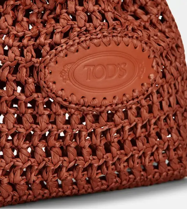 TOD'S Bucket Bag In Raffia And Leather Mini