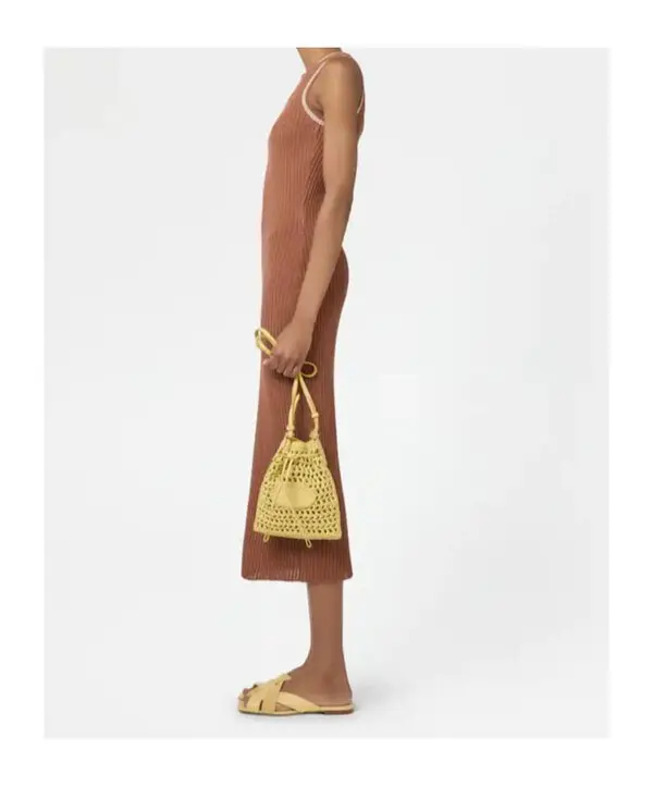TOD'S Bucket Bag In Raffia And Leather Mini