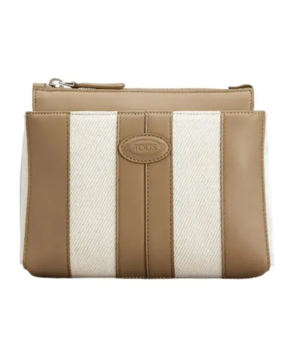 TOD'S Di Bag Crossbody Bag In Leather And Canvas Mini