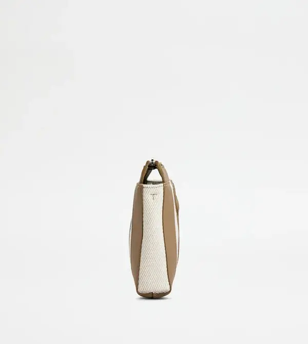 TOD'S Di Bag Crossbody Bag In Leather And Canvas Mini