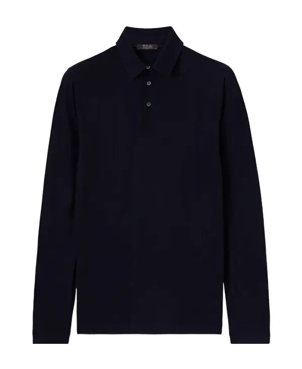 Loro Piana Long-sleeved Polo Shirt - Black