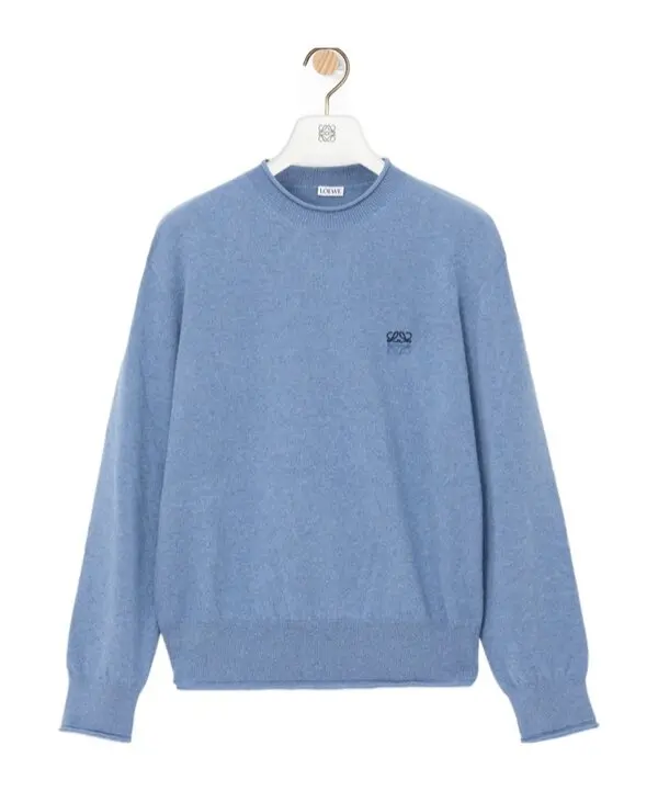 Loewe Sweater In Cotton And Cashmere - Light Blue