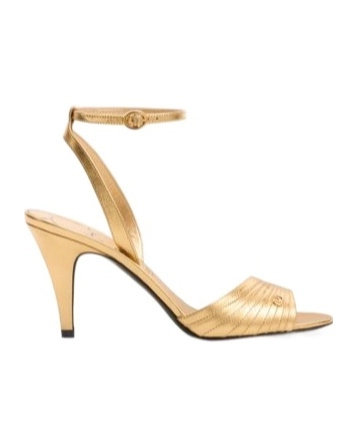 Valentino Garavani Ladycrush Sandal In Laminated Calfskin 85mm - Bronze