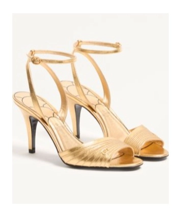Valentino Garavani Ladycrush Sandal In Laminated Calfskin 85mm