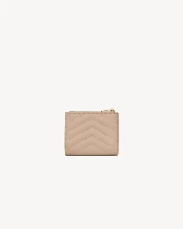 Saint Laurent Monogram Logo Plaque Quilted Wallet