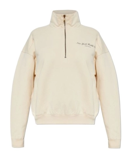 SPORTY  RICH Sporty Rich Logo Printed Half-zipped Sweatshirt
