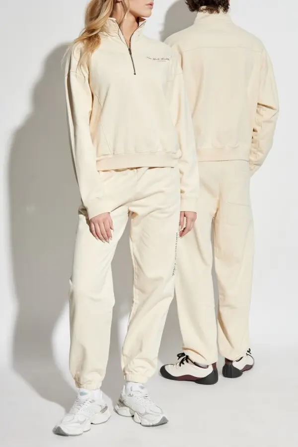 SPORTY  RICH Sporty Rich Logo Printed Half-zipped Sweatshirt
